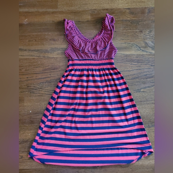 Pinky | Dresses | Pinky Girls 5 Redblue Striped Knit Dress | Poshmark